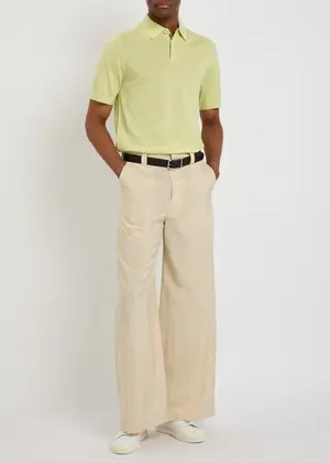 Paul Smith Logo-embroidered Merino Wool Polo Shirt