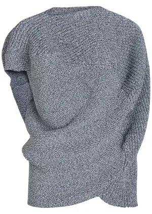 Issey Miyake Found Stone Asymmetric Ribbed-knit Top