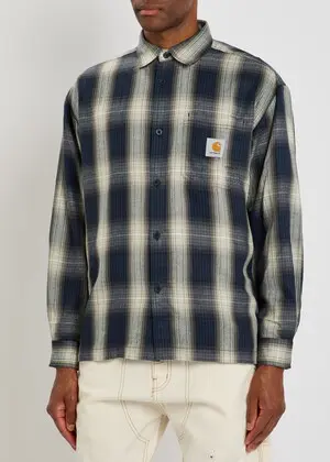 Carhartt Work In Progress Plaid Logo-appliqué Woven Shirt