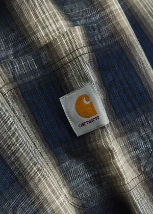 Carhartt Work In Progress Plaid Logo-appliqué Woven Shirt