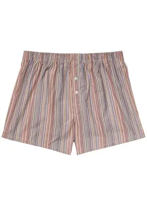 Paul Smith Striped Cotton-poplin Boxer Shorts