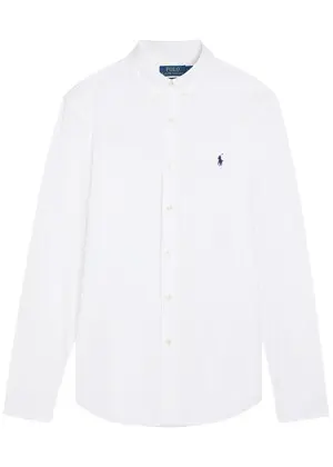 Polo Ralph Lauren Logo-embroidered Stretch-cotton Shirt - White