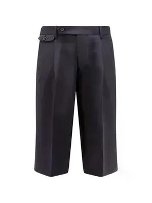TONYWACK Raw-cut Pleated Shorts - Blue