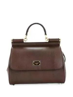 Dolce & Gabbana Miss Sicily Bag Leather Medium Satchel - Brown