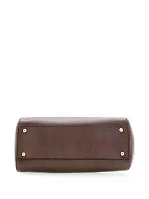 Dolce & Gabbana Miss Sicily Leather Medium Satchel - Brown