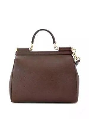 Dolce & Gabbana Miss Sicily Leather Medium Satchel - Brown