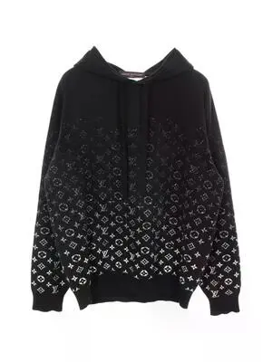 LOUIS VUITTON Monogram Gradient Cotton Hoodie - Black