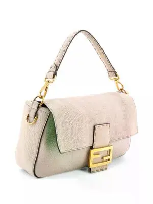 Fendi Selleria Baguette Nm Bag Leather Medium Shoulder Bag - Neutrals