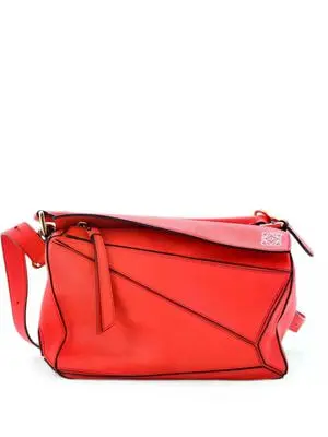 Loewe Puzzle Bag Leather Small Satchel - Red