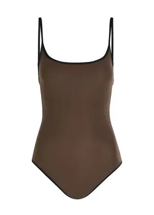 TOTEME Contrast-trim Swimsuit - Brown