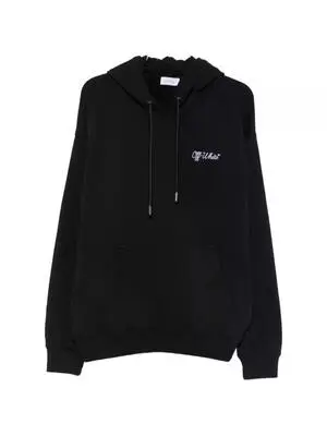 Off-White Logo-embroidered Hoodie - Black