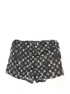 LOUIS VUITTON Monogram Print Elasticated Waistband Shorts - Black