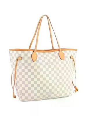 LOUIS VUITTON Neverfull Nm Damier Mm Tote Bag - White