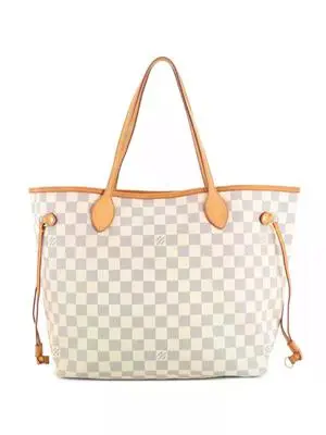 LOUIS VUITTON Neverfull Nm Damier Mm Tote Bag - White