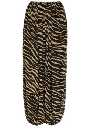Ronny Kobo Renier Zebra-print Georgette Balloon Trousers - Multicoloured