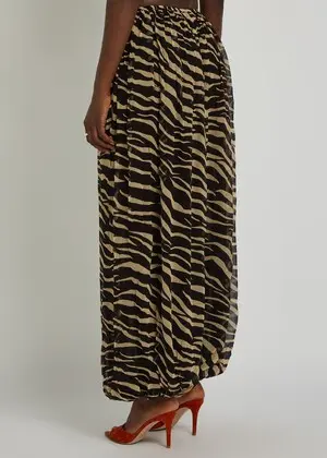 Ronny Kobo Renier Zebra-print Georgette Balloon Trousers - Multicoloured