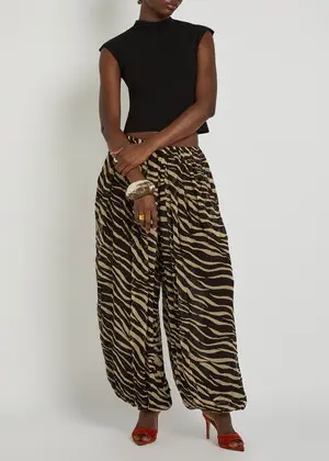 Ronny Kobo Renier Zebra-print Georgette Balloon Trousers - Multicoloured