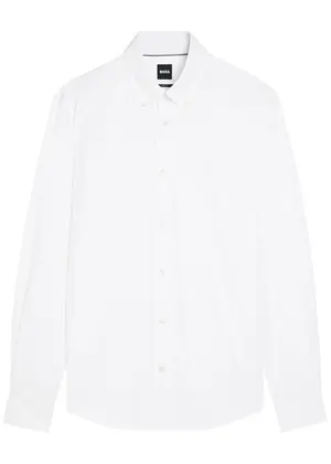 BOSS Roan Logo-embroidered Cotton-poplin Shirt