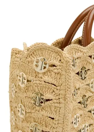 Rabanne Disc Raffia Tote Bag