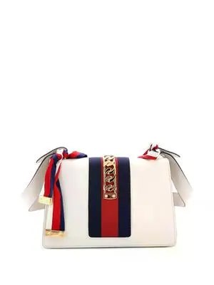 Gucci Sylvie Leather Small Shoulder Bag - White