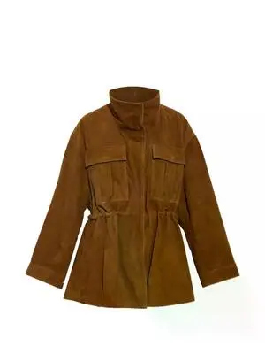RÓHE Suede Drawstring Jacket - Brown