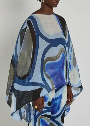 Issey Miyake Printed Pleated Woven Stole
