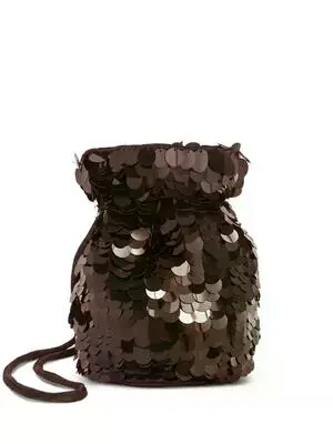 P.a.r.o.s.h Sequin Embellished Bucket Bag - Brown