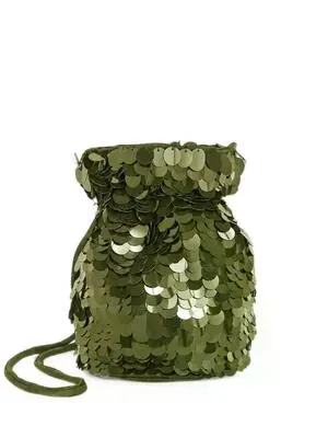 P.a.r.o.s.h Sequin-embellished Bucket Bag - Green