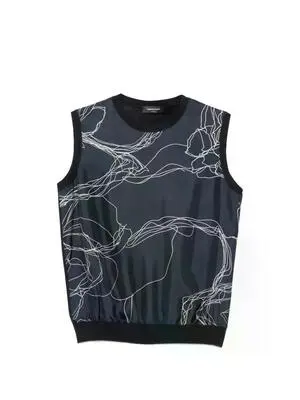 Fabiana Filippi Abstract Print Sleeveless Top - Blue