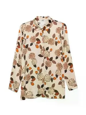 SIYU Floral-print Long-sleeve Shirt - Neutrals