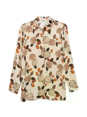 SIYU Floral Print Long-sleeve Shirt - Neutrals