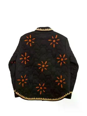 BAZISZT Nour Quilted Floral-appliqué Jacket - Black
