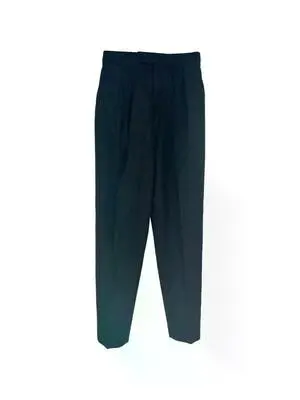 Celine Pleated Wool Trousers - Black