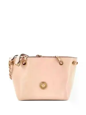 Versace Versace Medusa Icon Chain Leather Mini Tote Bag Neutrals