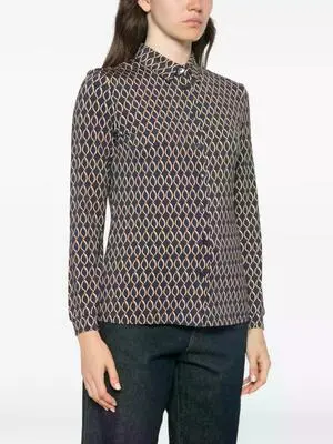 SIYU Geometric-print Long-sleeve Shirt