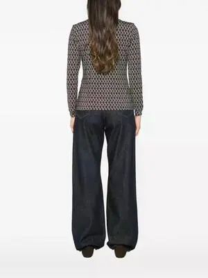 SIYU Geometric-print Long-sleeve Shirt