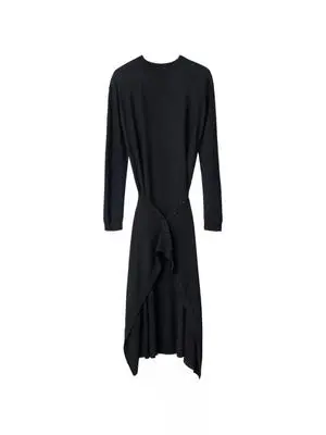 LEMAIRE Buttoned Merino Wool Blend Dress - Black