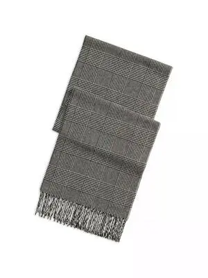 Polo Ralph Lauren Prince-of-wales-check Fringed Scarf - Black