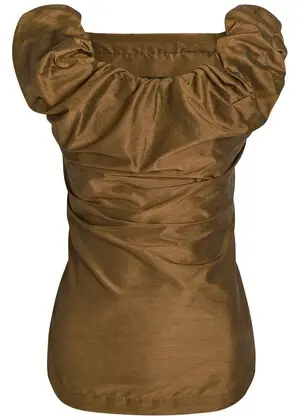VIVIENNE WESTWOOD Ginnie Draped Cotton-blend Top - Bronze