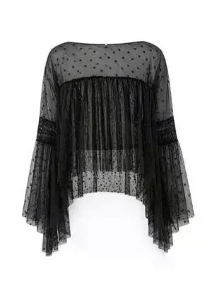 Alberta Ferretti Star-print Flared-sleeve Blouse