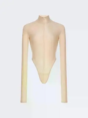 LAQUAN SMITH High-neck Long-sleeve Bodysuit - Neutrals