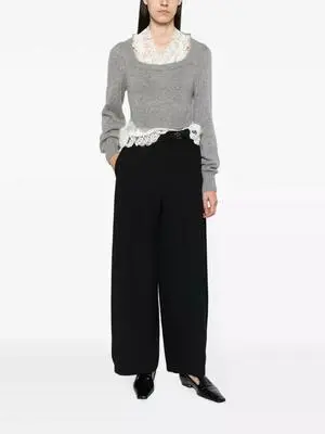 Ermanno Scervino Lace-trim Layered Knit - Grey