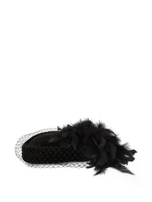 Vintage Feather Embellished Fascinator Hat - Black