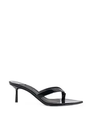 LE SILLA Patent Leather Thong Sandals - Black