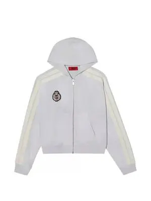 424 Side-stripe Logo-patch Hoodie - Grey
