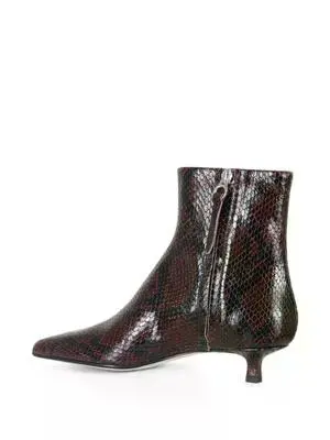 AeydĒ Snakeskin-effect Pointed-toe Ankle Boots