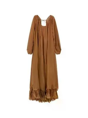 MES DEMOISELLES Crash Ruffled Maxi Dress - Brown