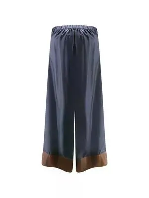 CO.GO Contrasting Band Silk Palazzo Pants
