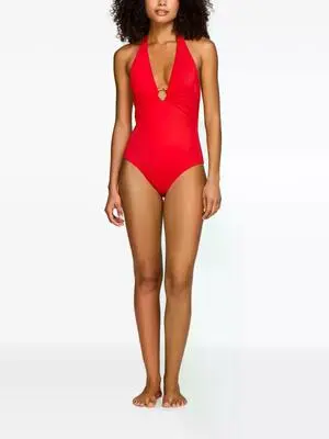 Heidi Klein Halterneck Ring-detail Swimsuit