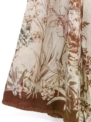 CO.GO Floral-print Flared-sleeve Shirt